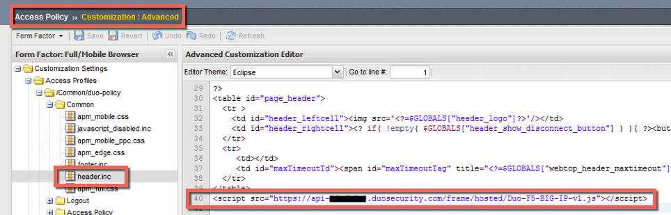 Two-Factor Authentication for F5 BIG-IP APM: Duo Security